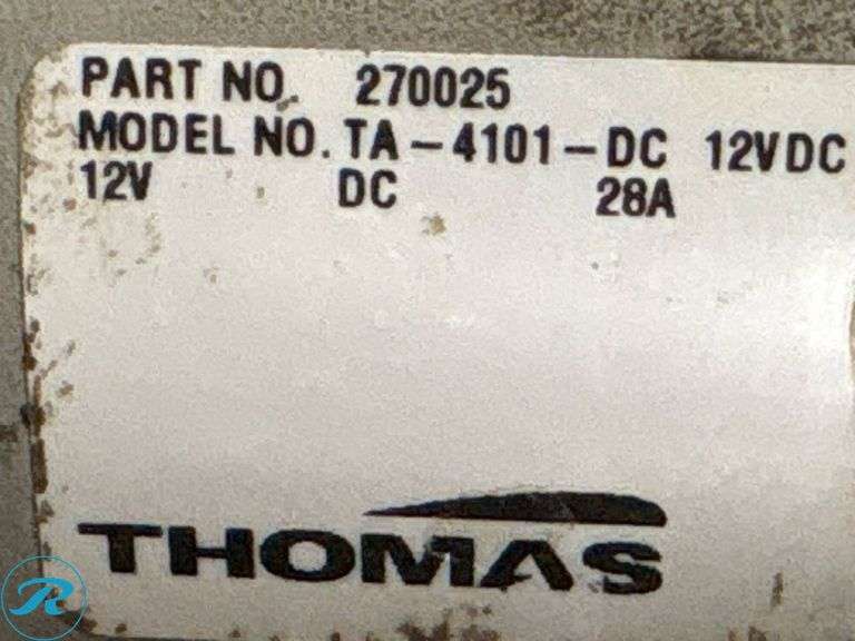 (2) Thomas Oil-Less Air Compressors, Model TA-4101-DC, 12V DC - Roller ...