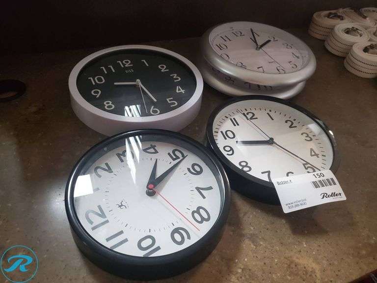 (5) Wall Clocks - Roller Auctions