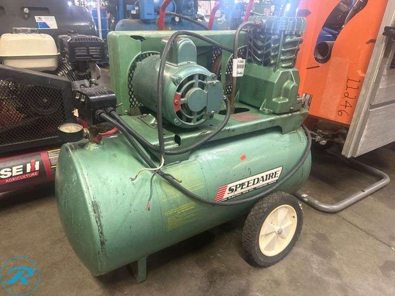 Speedaire Model 3Z355 Industrial Duty Air Compressor, 2 HP, 1 Stage, 1 ...