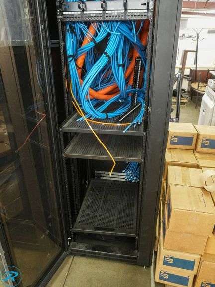 (2) APC Network Server Racks With Glass Doors and Cable Management ...