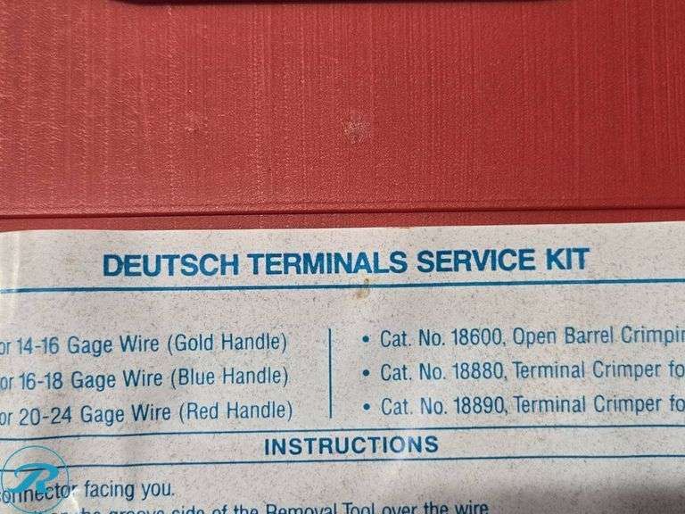Deutsch Terminals Service Kit in Red Plastic Case - Roller Auctions