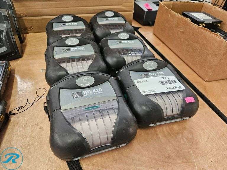 (6) Zebra RW420 Mobile Printers - Roller Auctions
