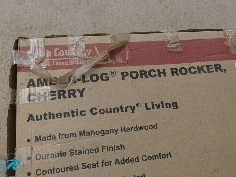 Leigh Country TX-86000 Amber-Log Porch Rocker, Cherry - Roller Auctions