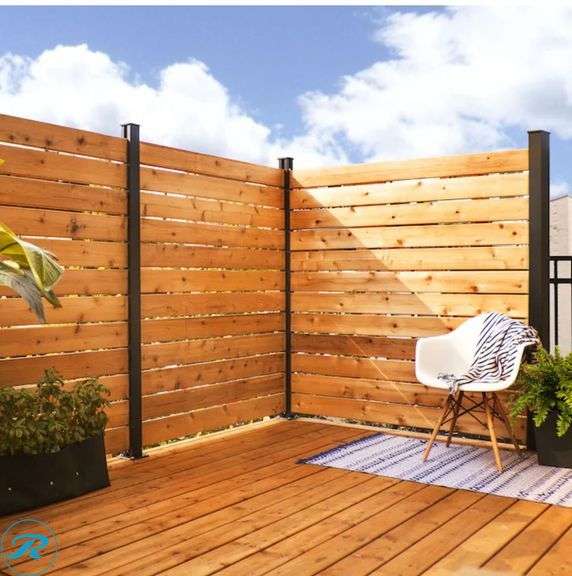 (2) Hoft A6 Privacy Screen 6 Ft. Aluminum Black End Post Kits - Roller ...