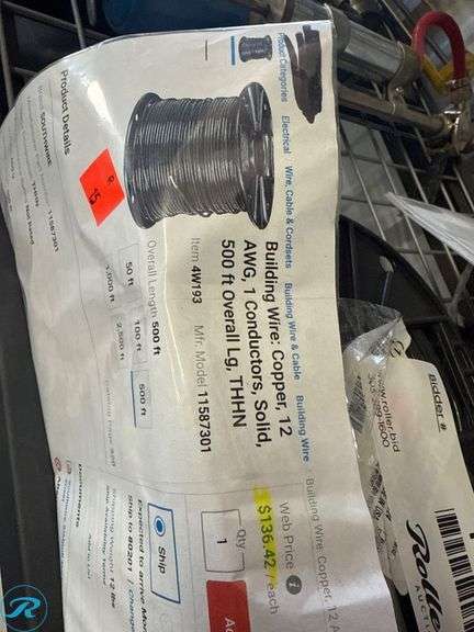 Electrical Items Including Fenner Drives Belt Pulley, Copper Wire, and Extension Cords - Roller ...