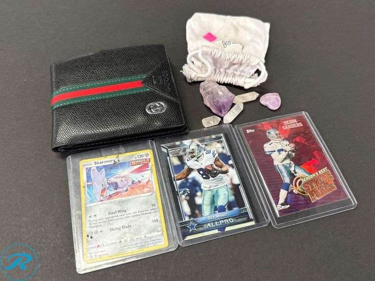 Wallet, Trading Cards, and Assorted Gemstones - Roller Auctions