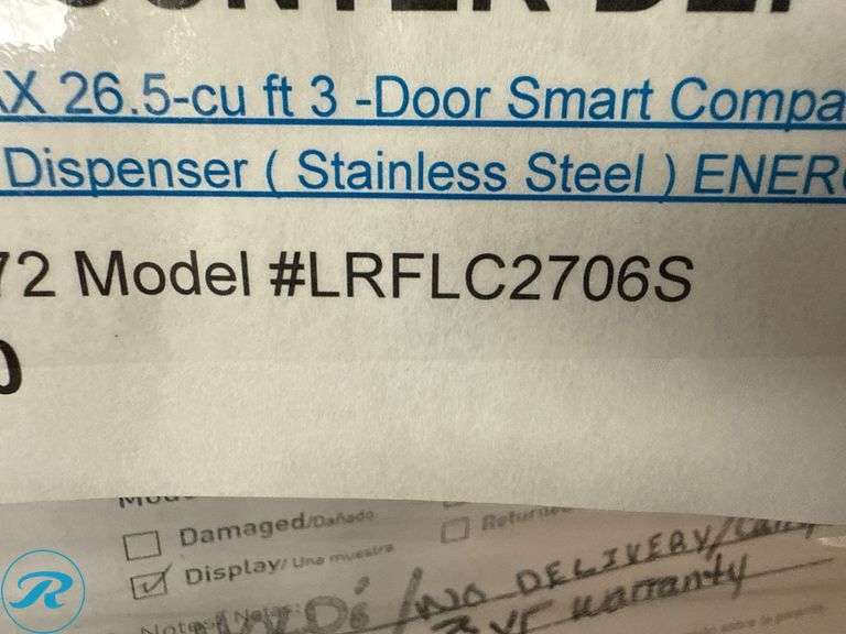 LG LRFLC2706S Counter-Depth 26.5 Cu. Ft. Smart French Door Refrigerator ...