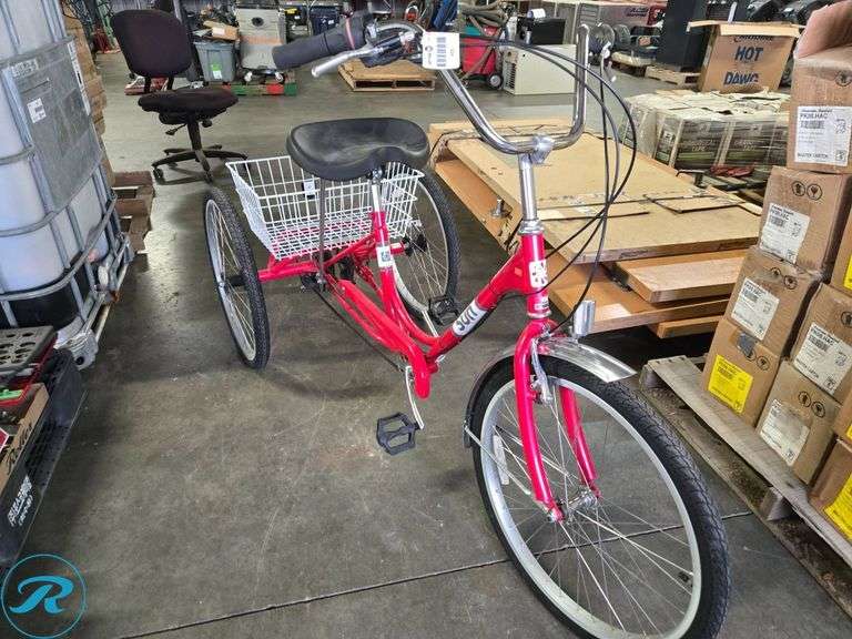 Sun Adult Tricycle with Wire Rear Basket, Red - Roller Auctions
