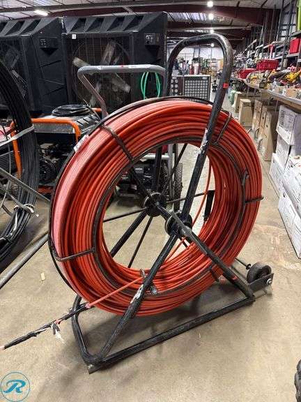 Sewer Snake with Metal Frame and Orange Cable Reel - Roller Auctions