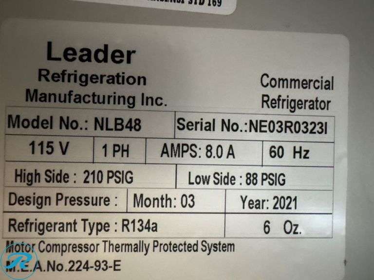 New Leader NLB48 Undercounter Refrigerator with Casters - Roller Auctions