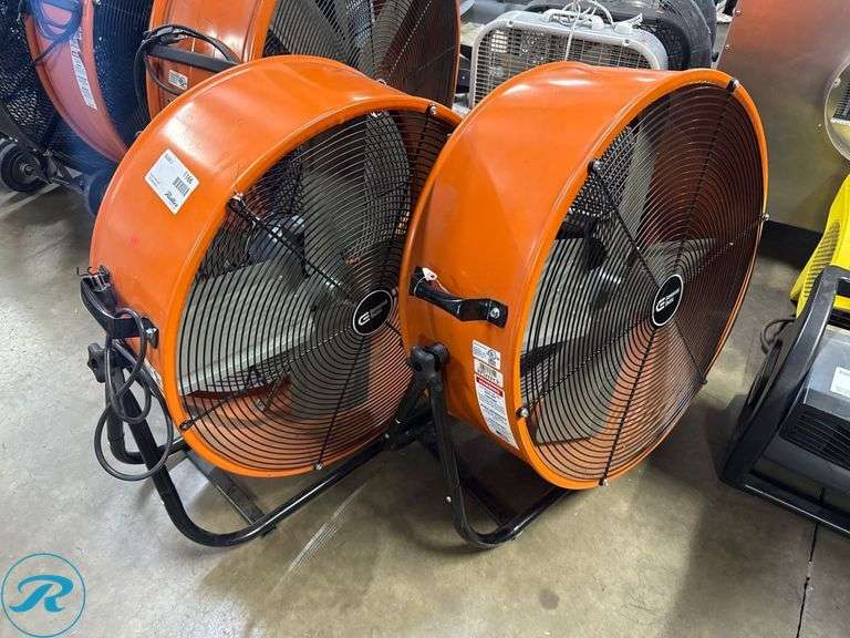 (2) Commercial Electric Model BF24TFCE Portable Electric Fans - Roller ...