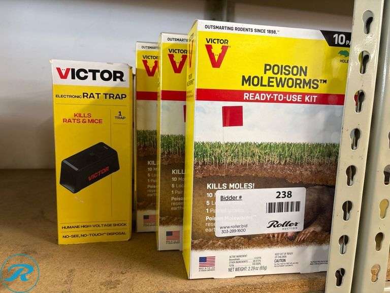 (5) Victor Electronic Rat Traps and (3) Victor Poison Moleworm Kits ...