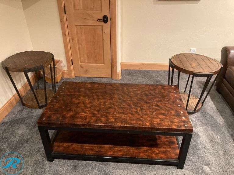 3 pcs 1 Coffee table and 2 Side tables (small scratch on the coffee ...