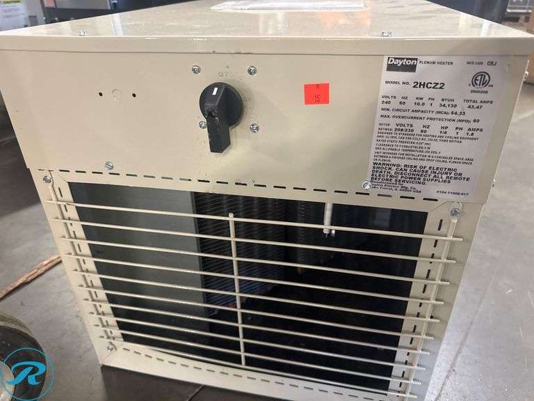 Dayton Model 2HCZ2 Plenum Heater, 240V, 10KW, 34,130 BTUH - Roller Auctions
