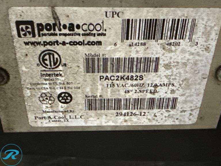 Port-A-Cool PAC2K482S 48-Inch 2-Speed Portable Evaporative Cooler ...