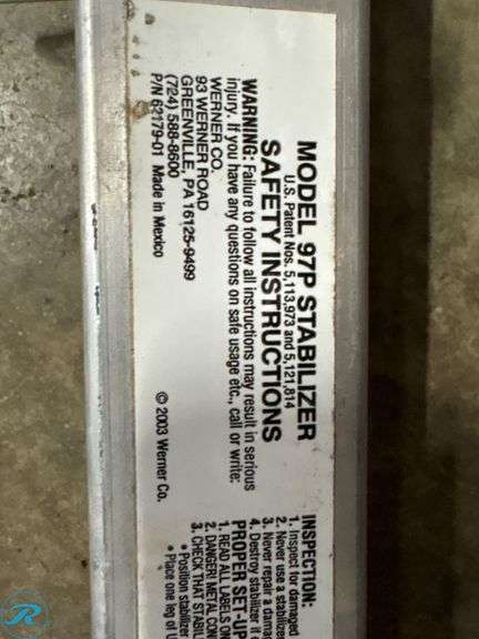 Werner Model 97P Ladder Stabilizer, Aluminum Construction - Roller Auctions