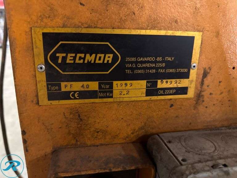 Tecmor PF 40 Rebar Bender, 220V, 1999 Model - Roller Auctions