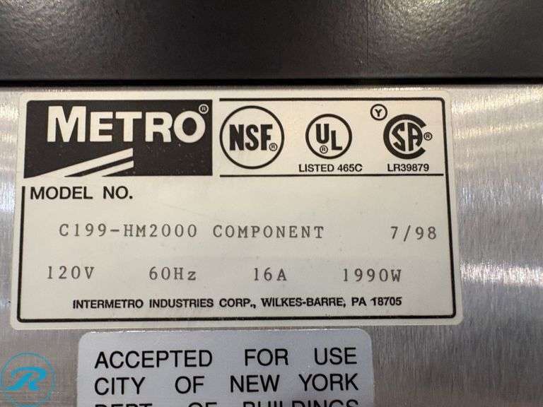 Metro HM2000 Heated Holding Cabinet, 120V, 1990W - Roller Auctions