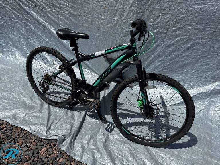 Huffy Night Hawk Mountain Bike with Front Suspension, Black and Green ...