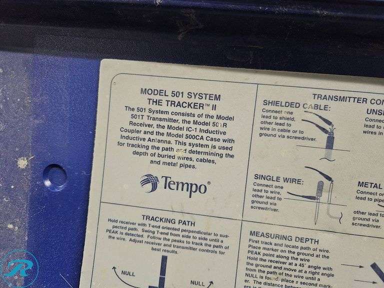 Tempo Model 501 System ‘The Tracker’ Cable Locator in Hard Case ...
