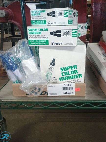 Boxes of Pilot Super Color Permanent Markers with Refillable Chisel ...