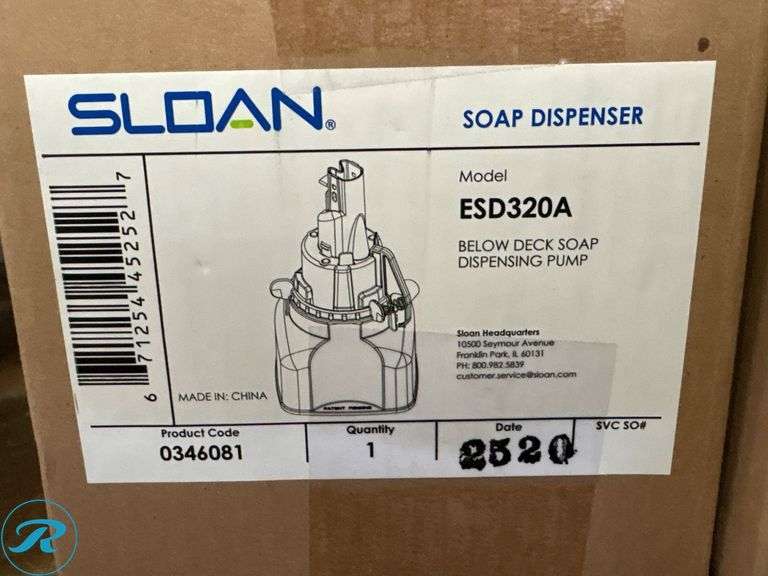 (4) New Sloan ESD320A Below Deck Soap Dispensing Pumps - Roller Auctions