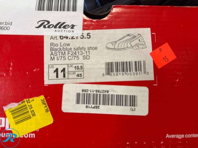 Puma Rio Low Black/Blue Safety Shoes, ASTM F2413-11, Size 11 US ...