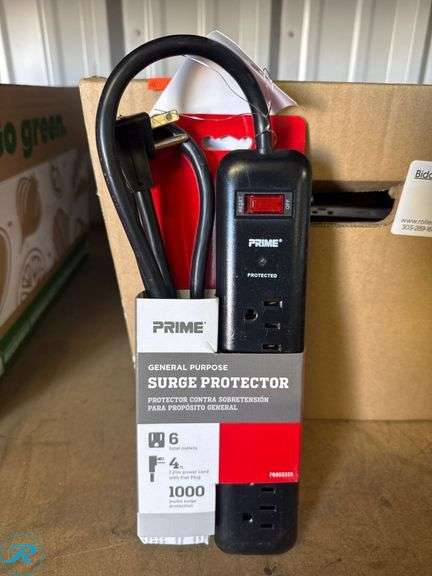 New (21) Prime Surge Protectors, 6-Outlet, 1000 Joules, Black - Roller ...