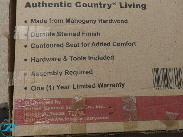 Leigh Country TX-86000 Amber-Log Porch Rocker, Cherry - Roller Auctions