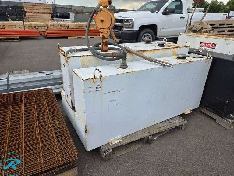 Pallet of (3) Fuel Transfer Tanks and (1) Hand Pump - Roller Auctions