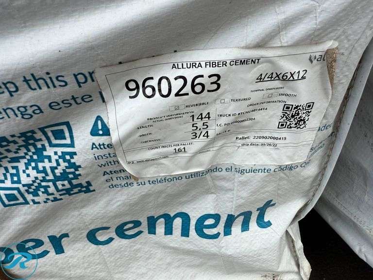 Bunk of Allura Fiber Cement 4/4x6x12 Sheets - Roller Auctions