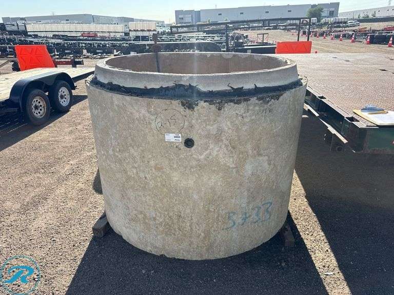 60” Round Concrete Manhole with Integrated Ladder Rungs - Roller Auctions