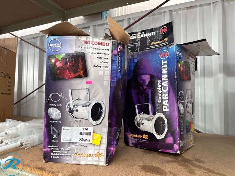 (2) American DJ 56 Complete Par Can Lighting Kits - Roller Auctions