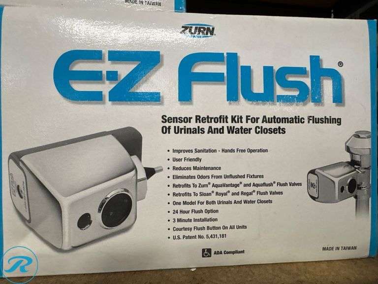 (3) Zurn EZ Flush Sensor Retrofit Kits with Chrome-Plated Metal Covers ...