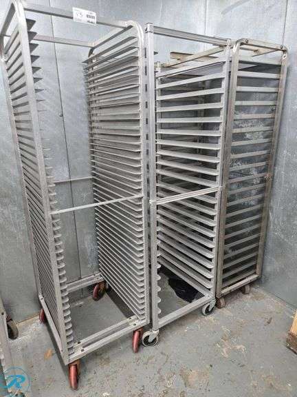 (3) Stainless Steel Sheet Pan Racks on Casters - Roller Auctions