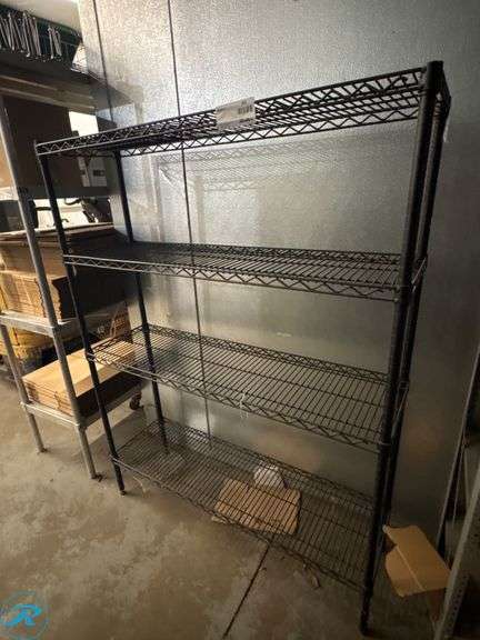 Black Metal Wire Shelving Unit, 48” x 18” x 63”H - Roller Auctions
