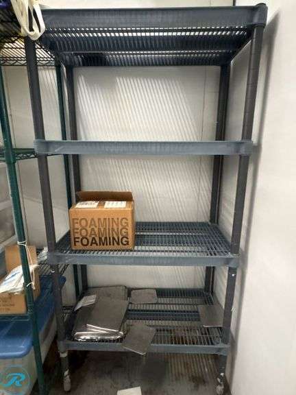(2) Racks with Inventory, One 48” x 24” x 74”H 4-Tier and One 36” x 18 ...