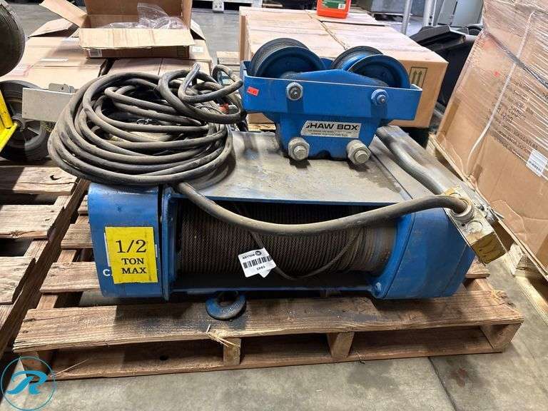 Shaw-Box Electric Hoist, Model 5045-1-3, 1/2 Ton Capacity - Roller Auctions