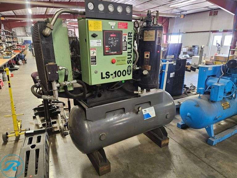 Sullair LS-100 Industrial Air Compressor with Electric Motor - Roller ...