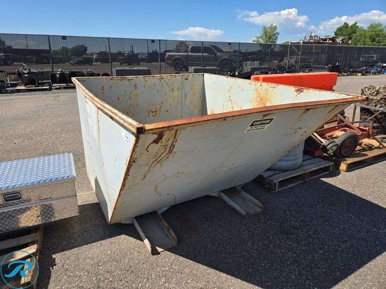 Steel Waste Hopper with Fork Pockets - Roller Auctions