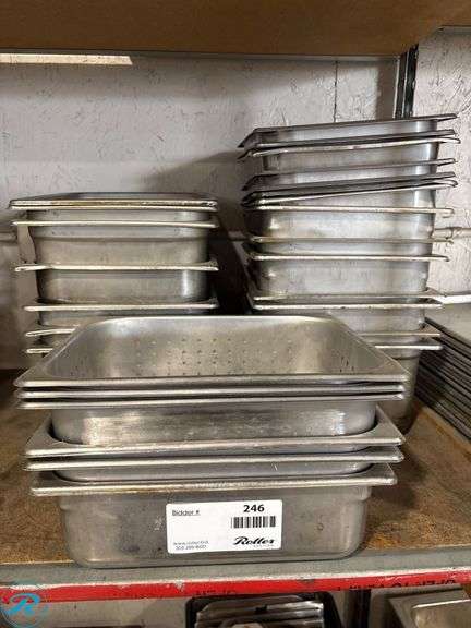 Stainless Steel Food Pan Inserts and Containers - Roller Auctions