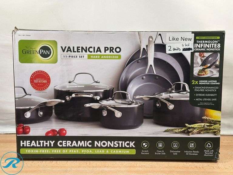 The Original GreenPan: VALENCIA PRO CERAMIC NONSTICK 11-PIECE COOKWARE ...