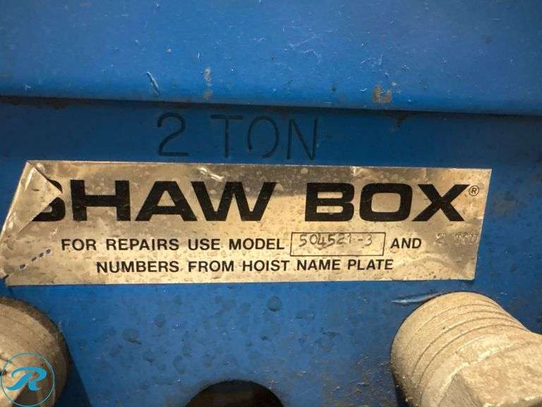 Shaw-Box Electric Hoist, Model 5045-1-3, 1/2 Ton Capacity - Roller Auctions
