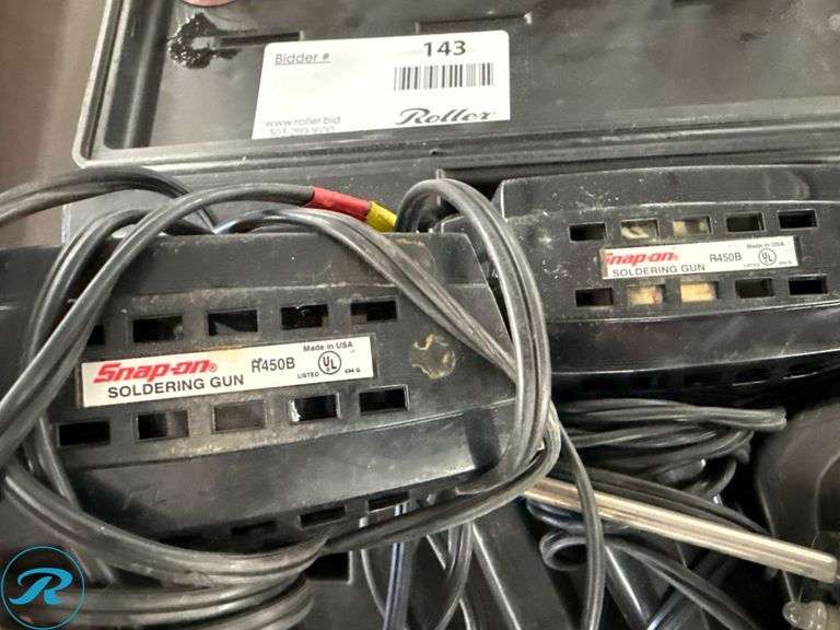 (2) Snap-On R450B and (1) Blue-Point R450A Soldering Guns with Solder Reels - Roller Auctions