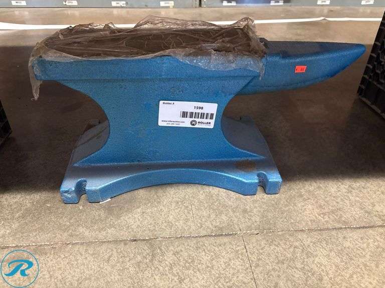 Blue Painted Steel Anvil - Roller Auctions