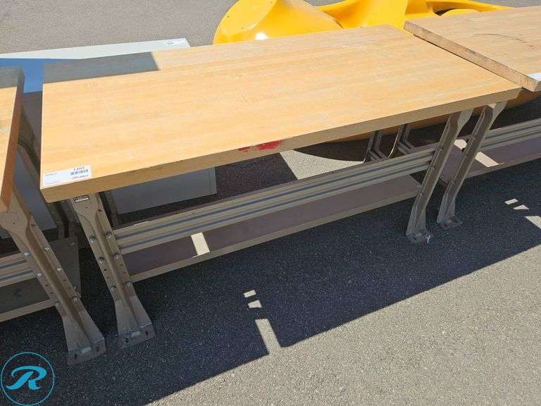Wood-Top Workbench with Metal Frame, 60 in x 30 in - Roller Auctions