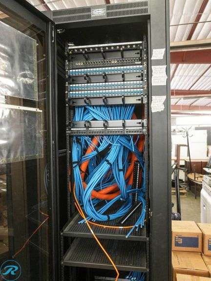 (2) APC Network Server Racks With Glass Doors and Cable Management ...