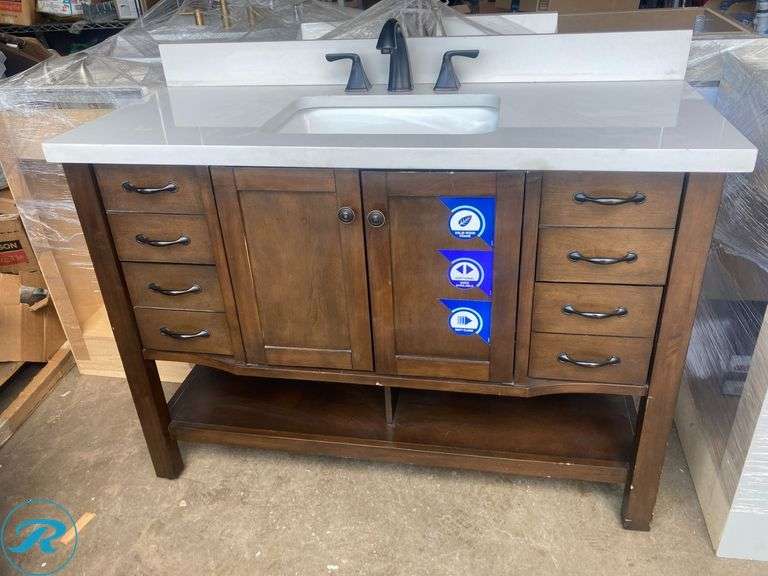 (1) Display Model- allen + roth Kingscote 48-in Espresso Undermount ...