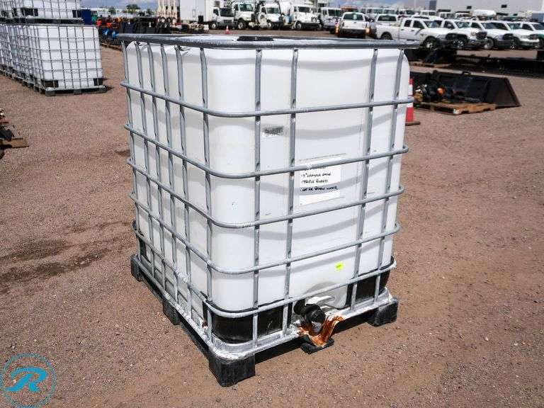 330 Gallon Tote w/ Enclosure, 2" Camlock Valve, Triple Rinsed, Not For ...