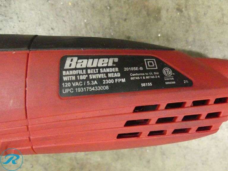 (2) Bandfile Belt Sanders: Bauer 20105E-B and Milwaukee 6101 - Roller ...